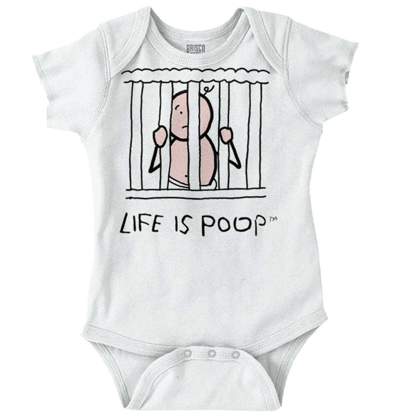 Jail Crib Baby Romper | Life Is Poop – Brisco Baby