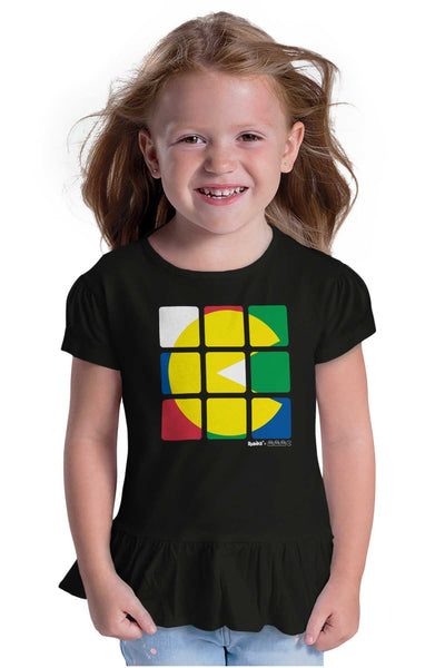 Artsy Pac-Man Toddler Ruffle Bottom Tee | Brisco Baby